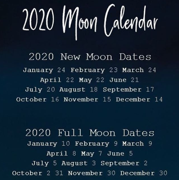NEW MOON AND FULL MOON PHASES FOR 2020! – Spiritualsuppliesandcandles